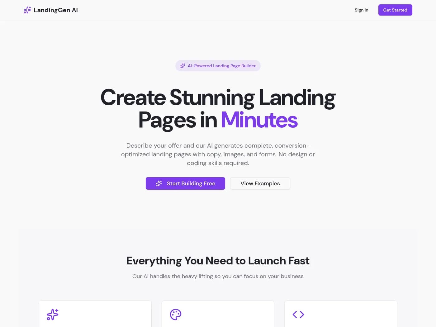 AI Landing Page Builder