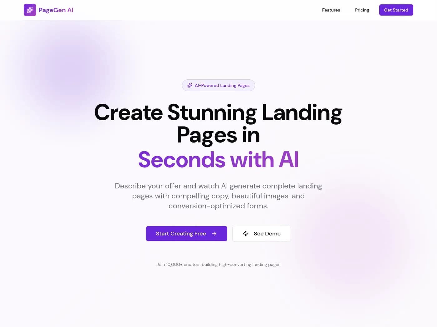 AI Landing Page Builder Platform