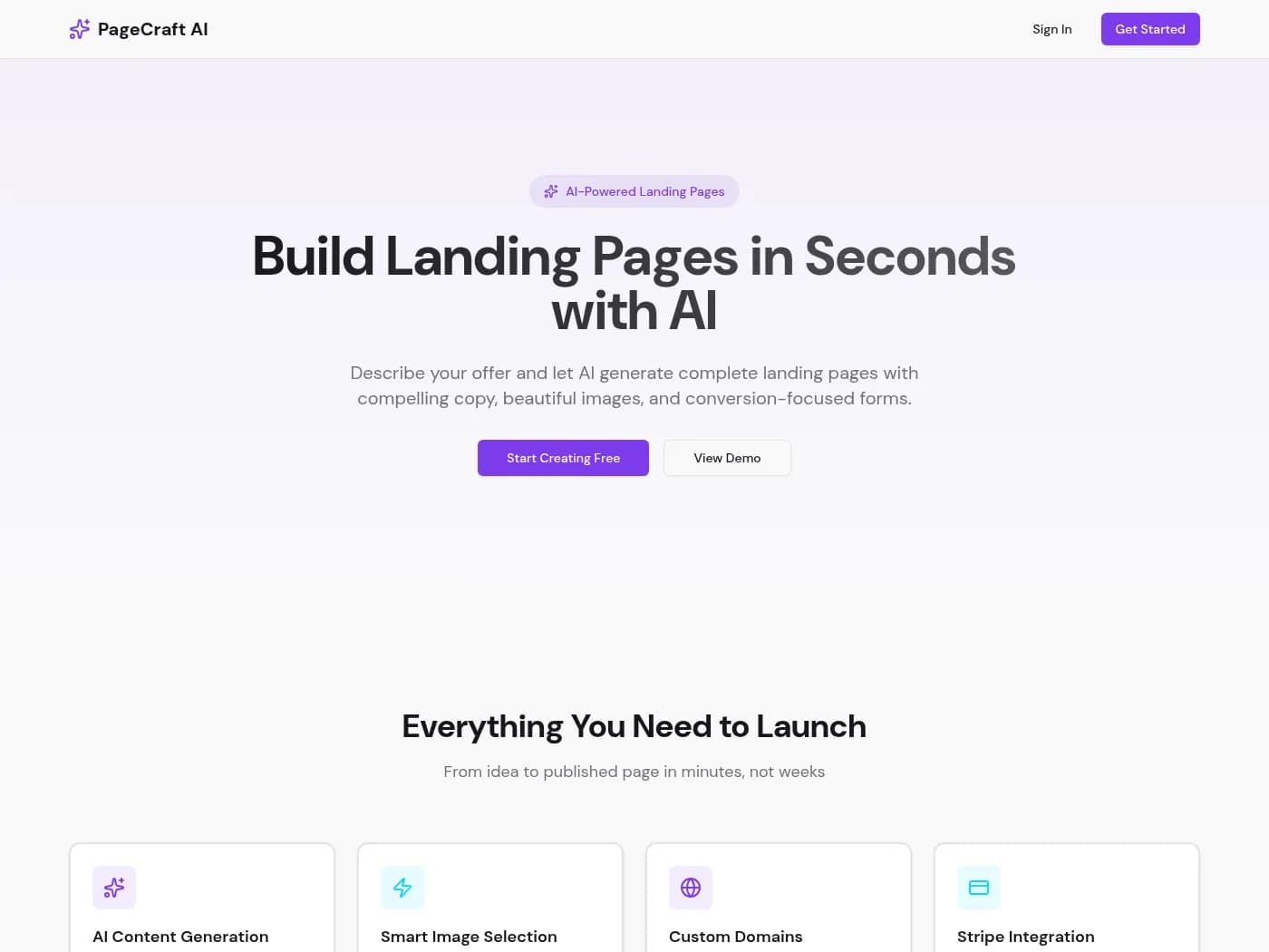 AI Landing Page Builder Platform