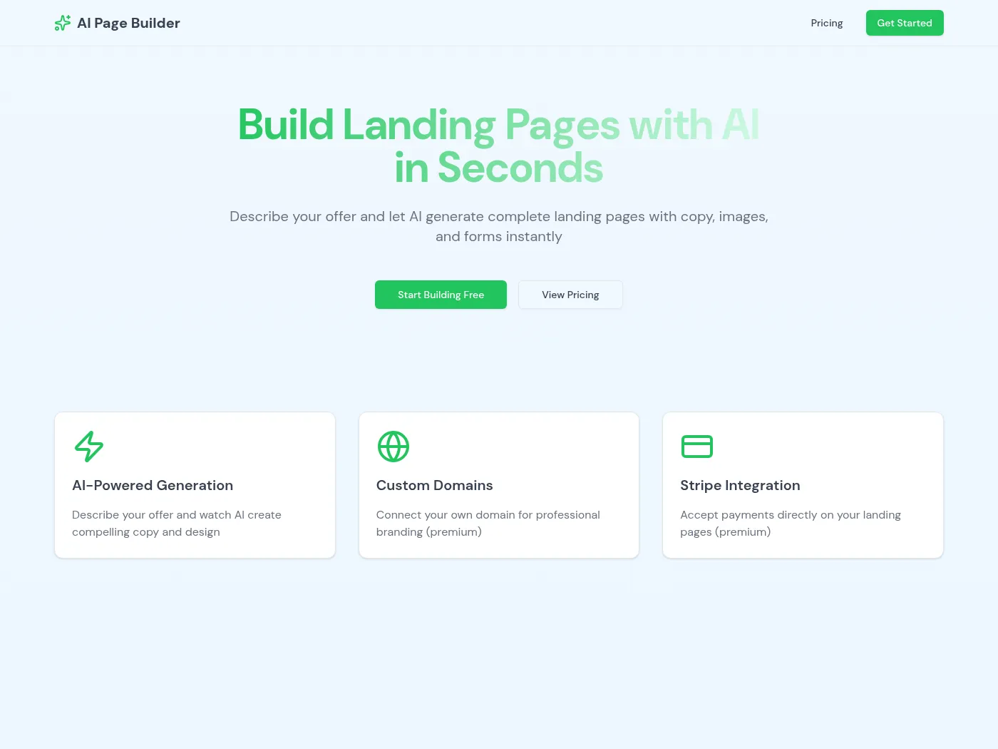 AI Landing Page Builder Platform