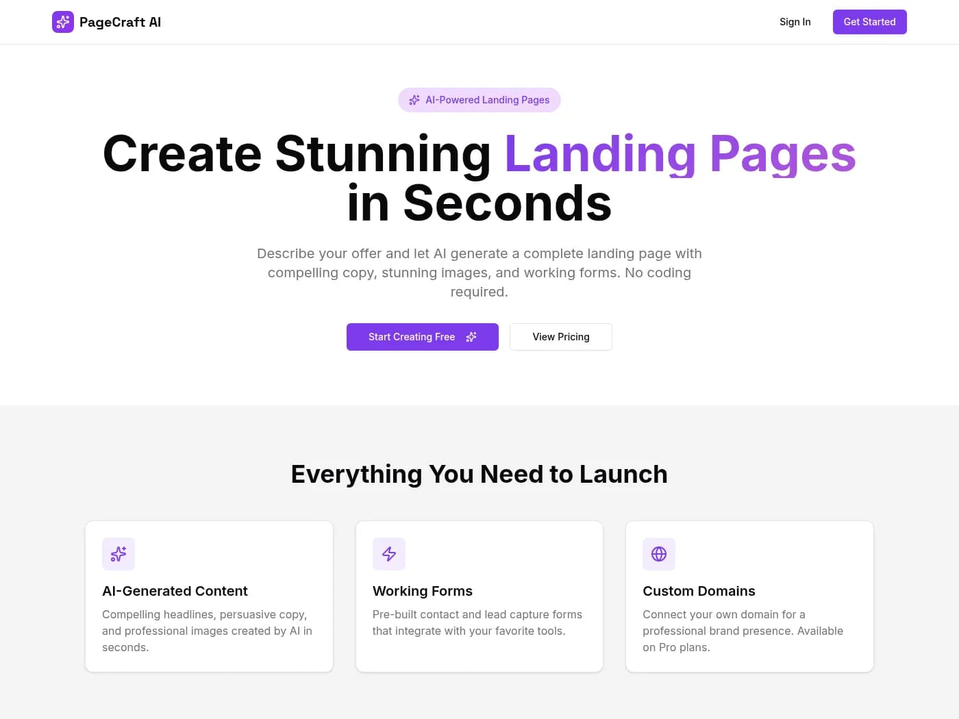 AI Landing Page Builder