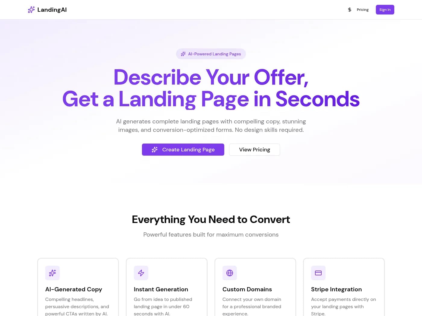 AI-Powered Landing Page Builder