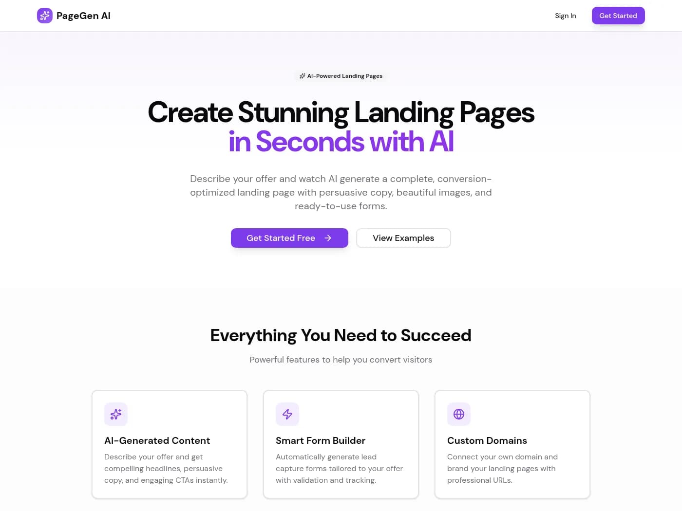 AI Landing Page Builder Platform
