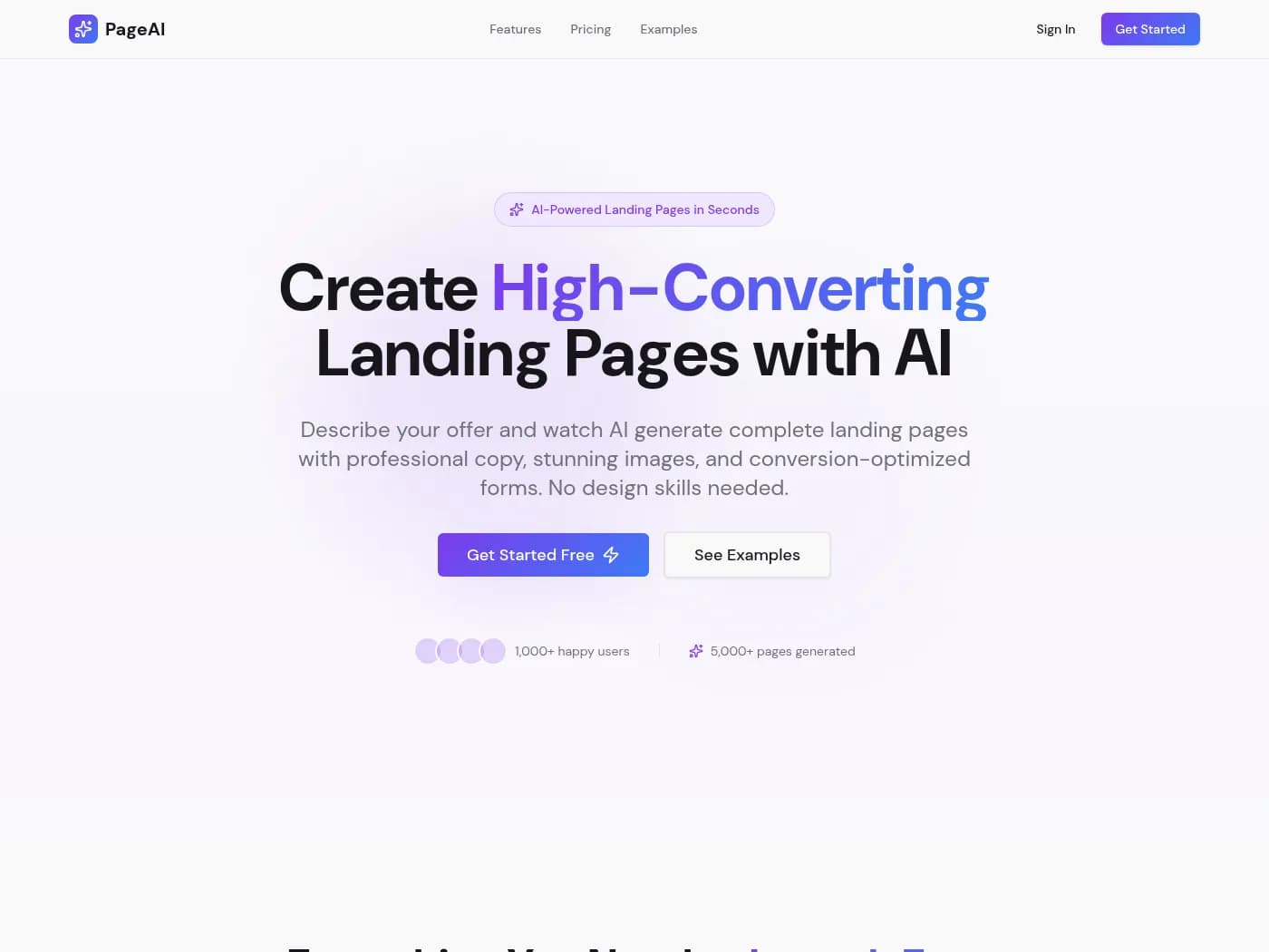 AI Landing Page Builder Platform
