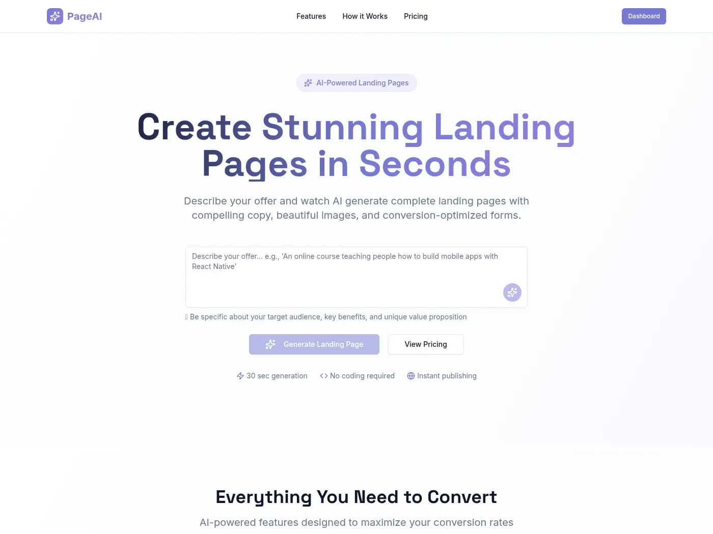 AI-Powered Landing Page Builder