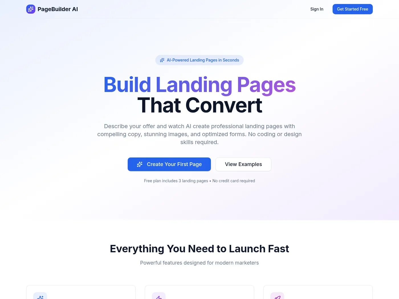 AI Landing Page Builder Platform