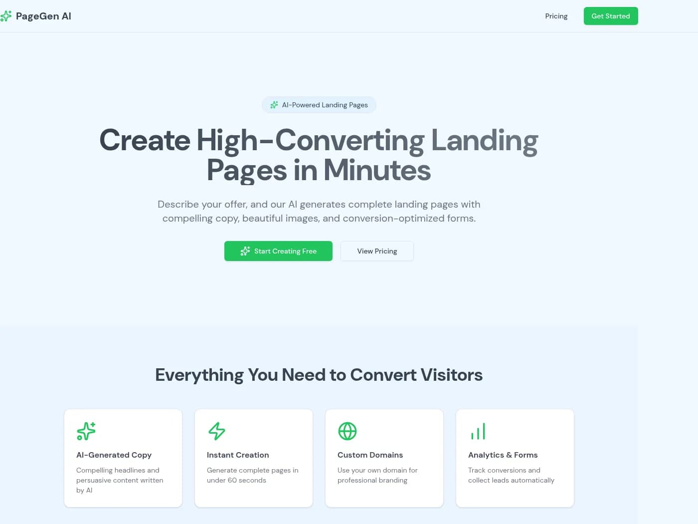 AI-Powered Landing Page Builder Platform