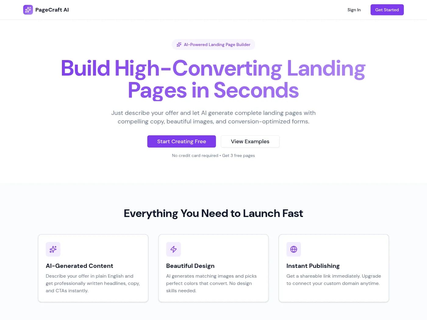 AI Landing Page Builder Platform