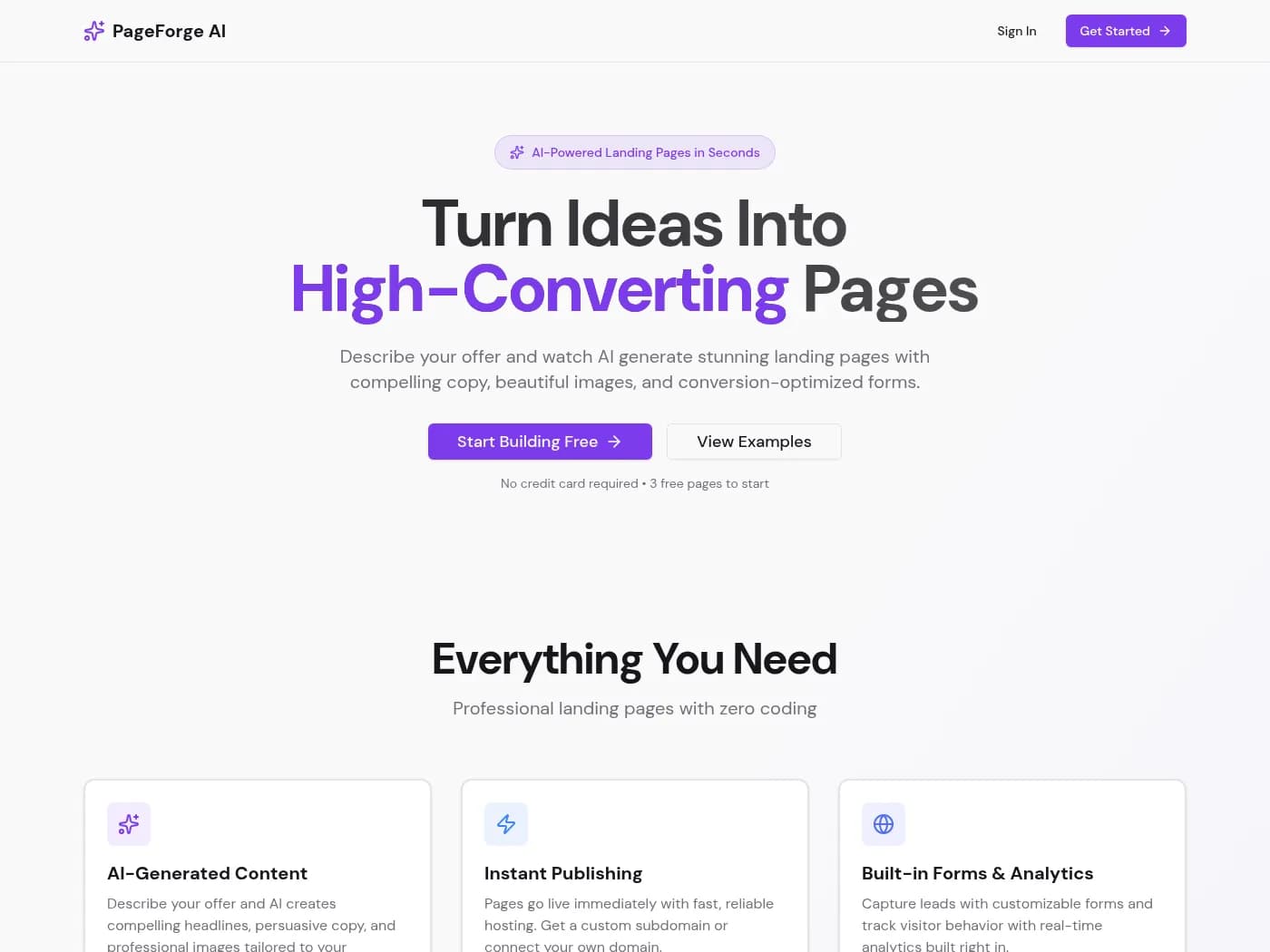 AI-Powered Landing Page Builder Platform