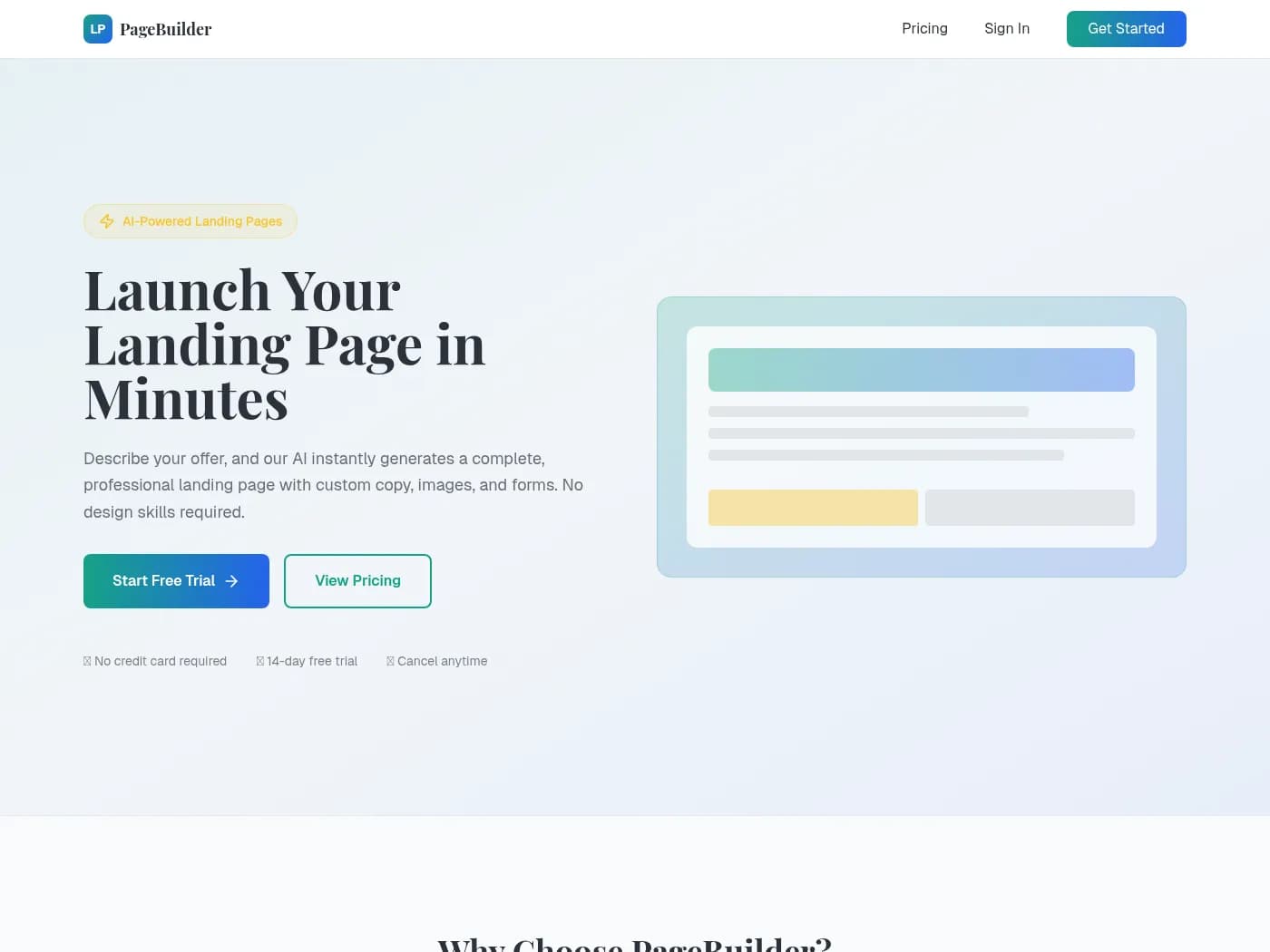 AI Landing Page Builder Platform