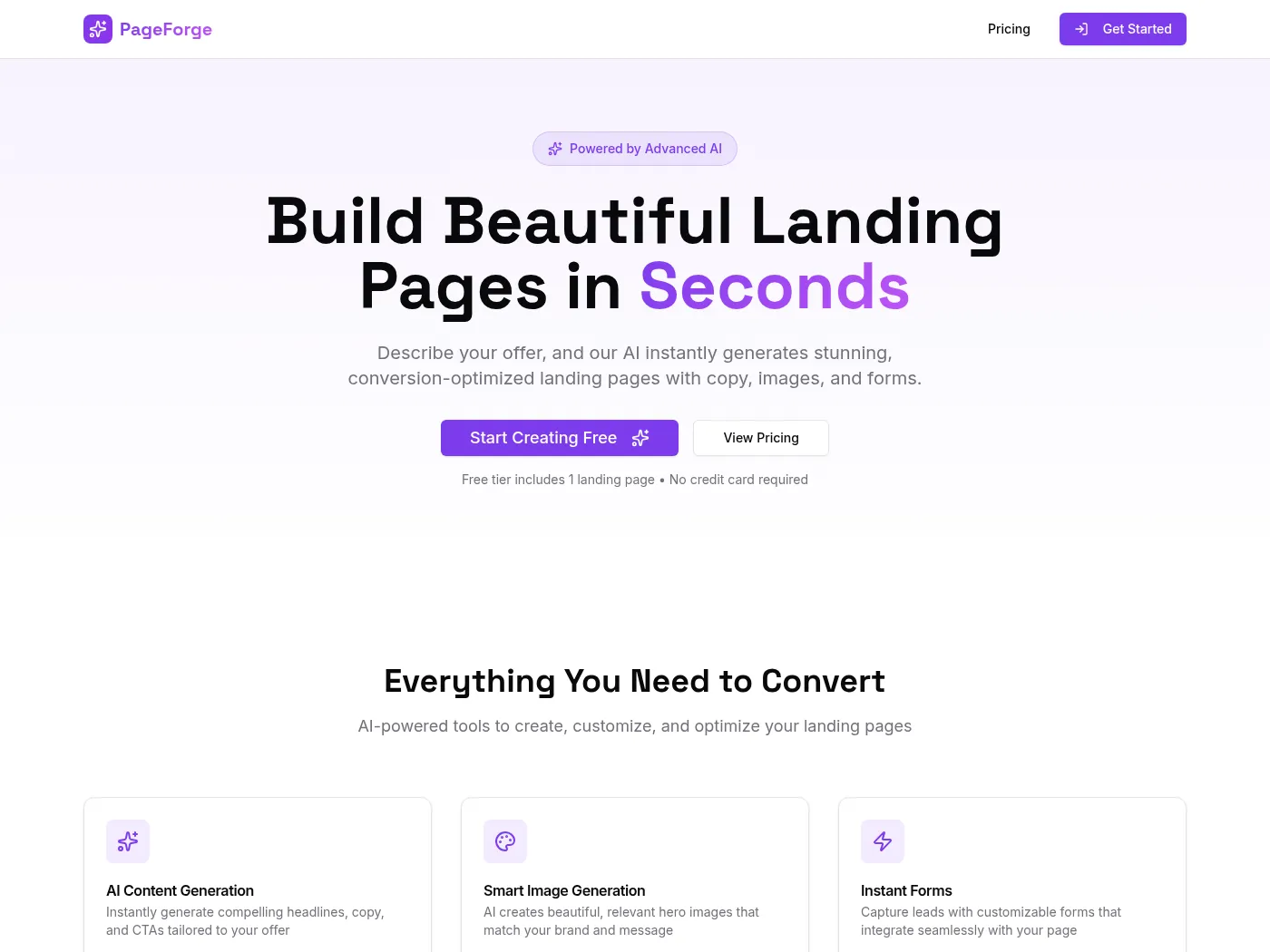 AI Landing Page Builder Platform