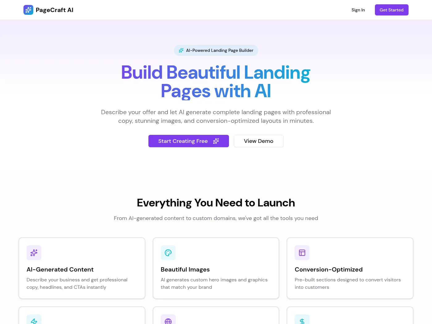 AI Landing Page Builder Platform