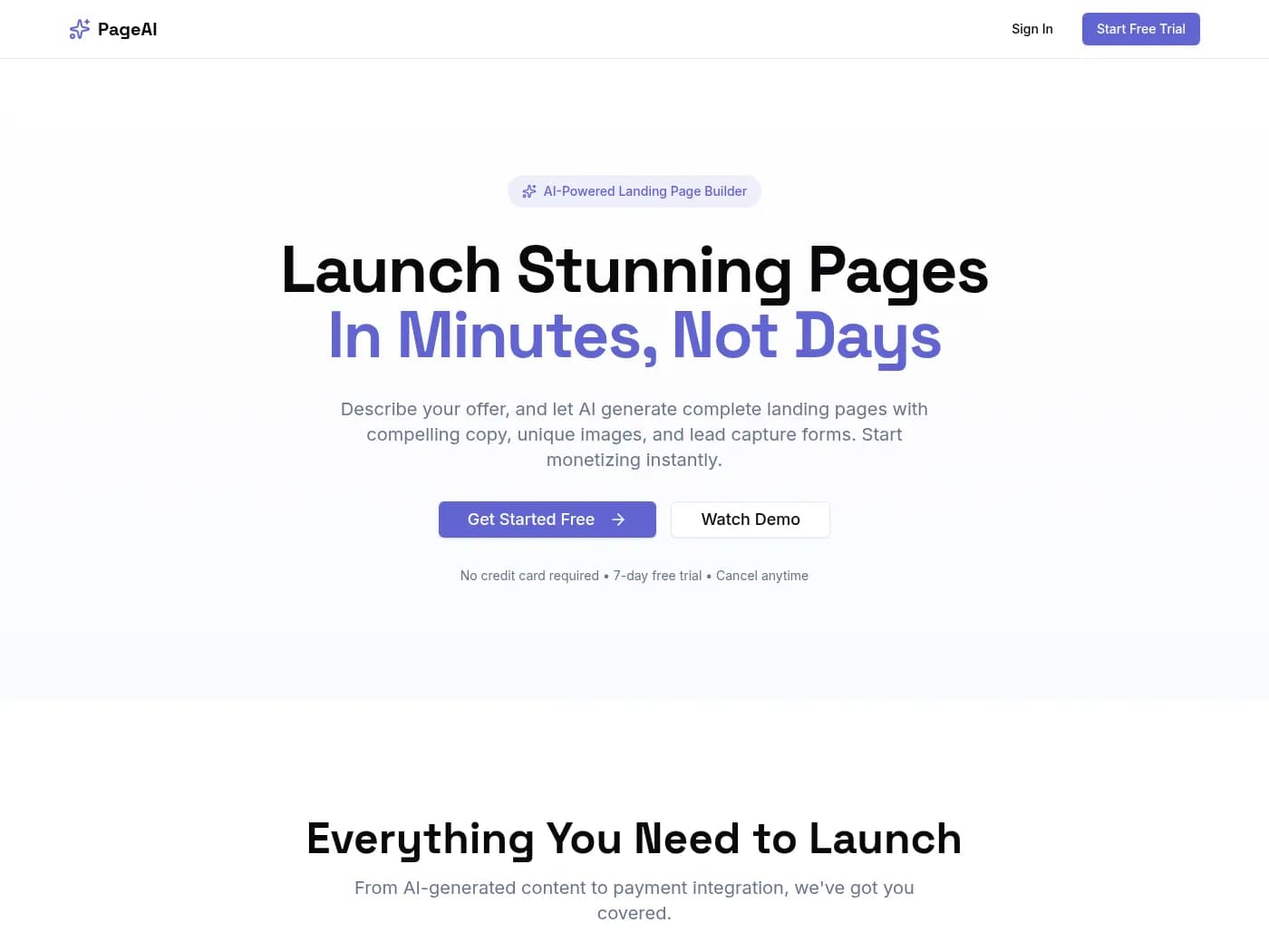 AI Landing Page Builder Platform