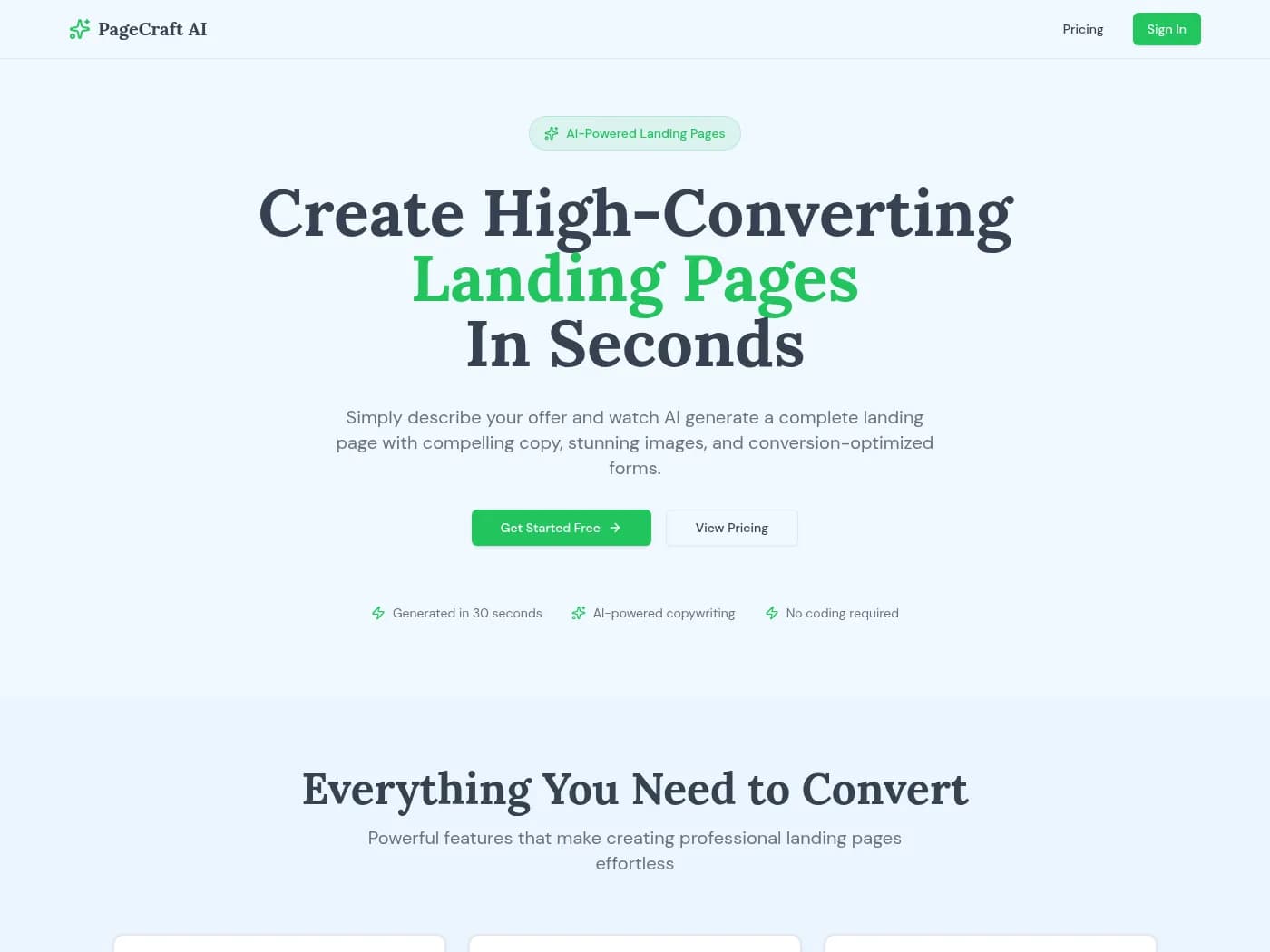 AI Landing Page Builder Platform