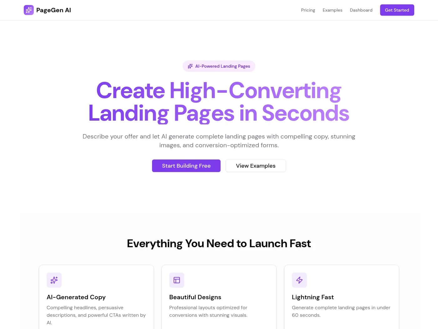 AI-Powered Landing Page Builder Platform