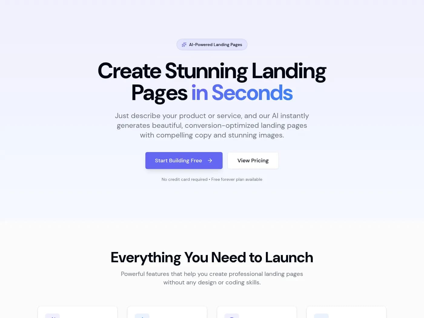 AI Landing Page Builder Platform