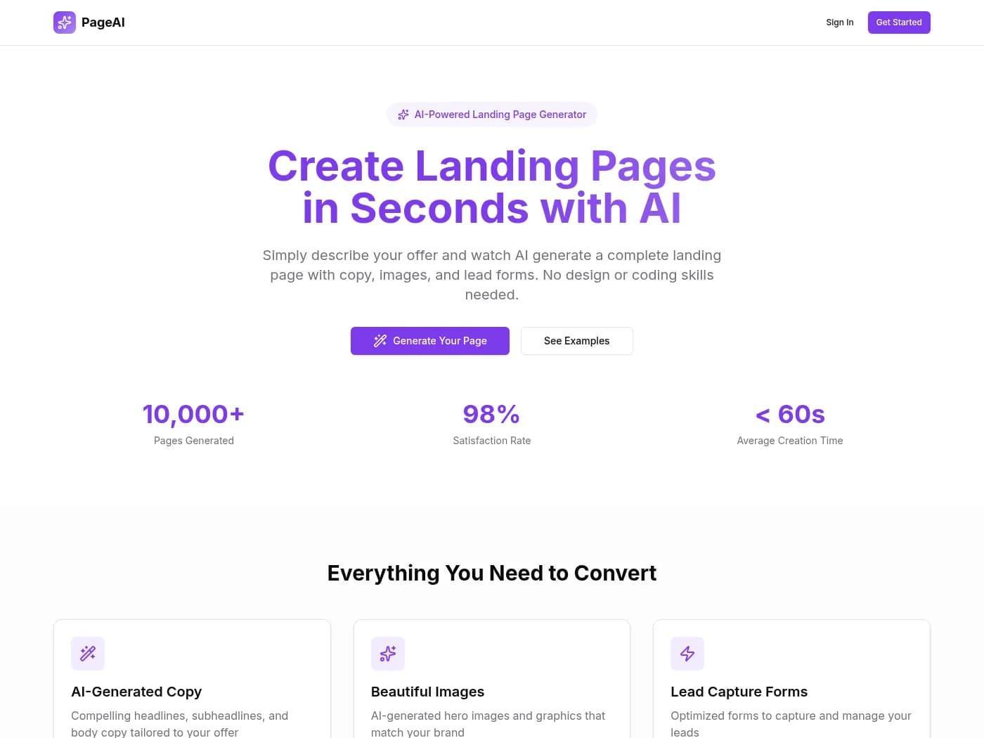 AI-Powered Landing Page Builder