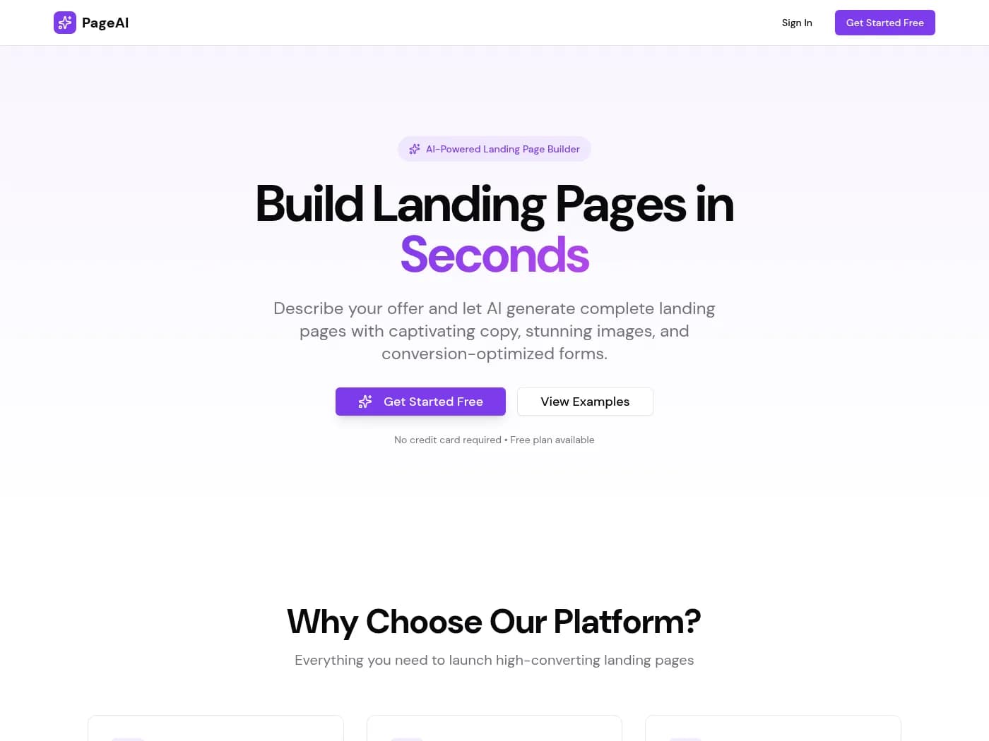 AI Landing Page Builder Platform