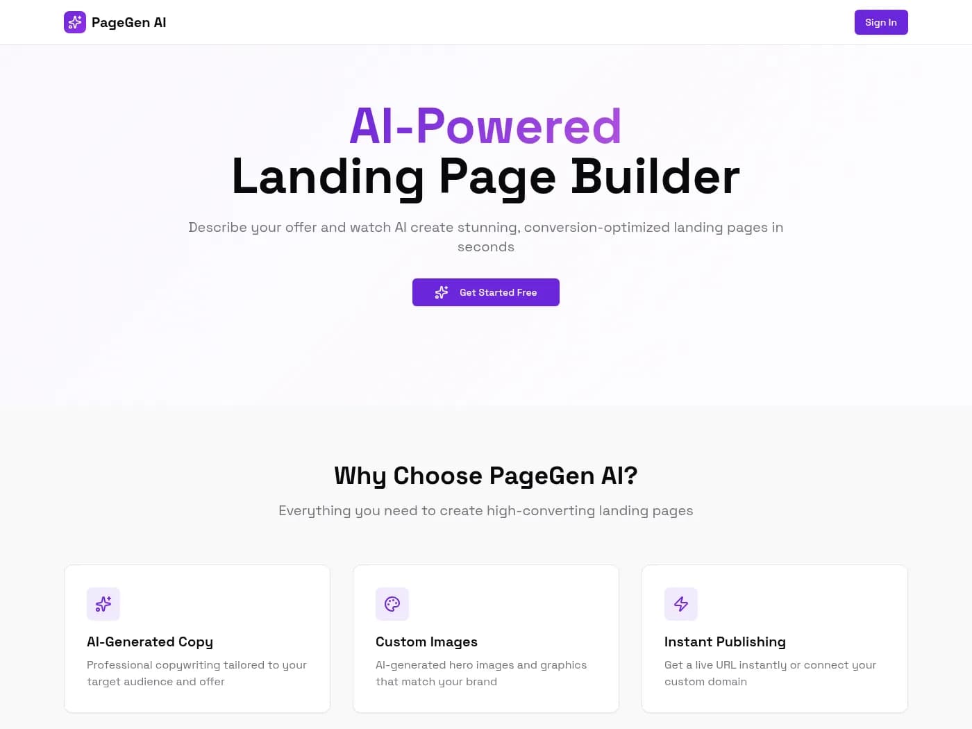AI Landing Page Builder