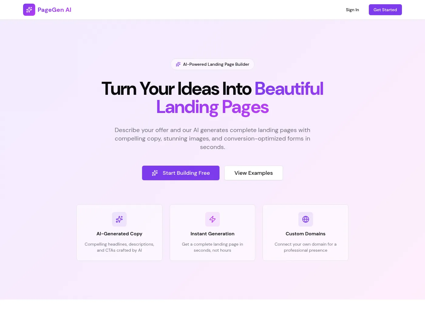 AI Landing Page Builder Platform