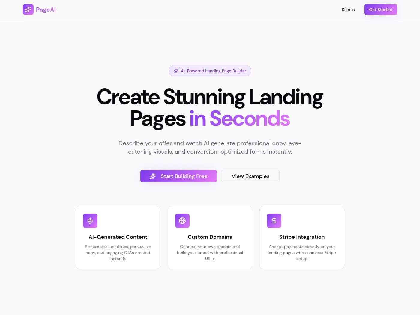 AI Landing Page Builder Platform