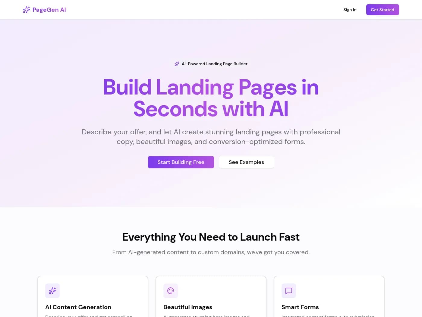 AI Landing Page Builder Platform