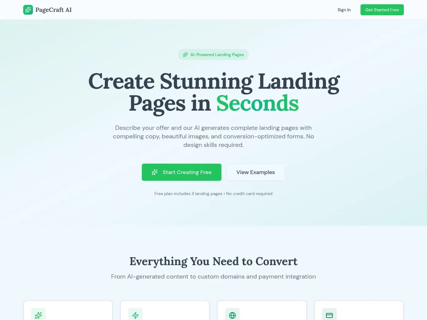 AI-Powered Landing Page Builder Platform