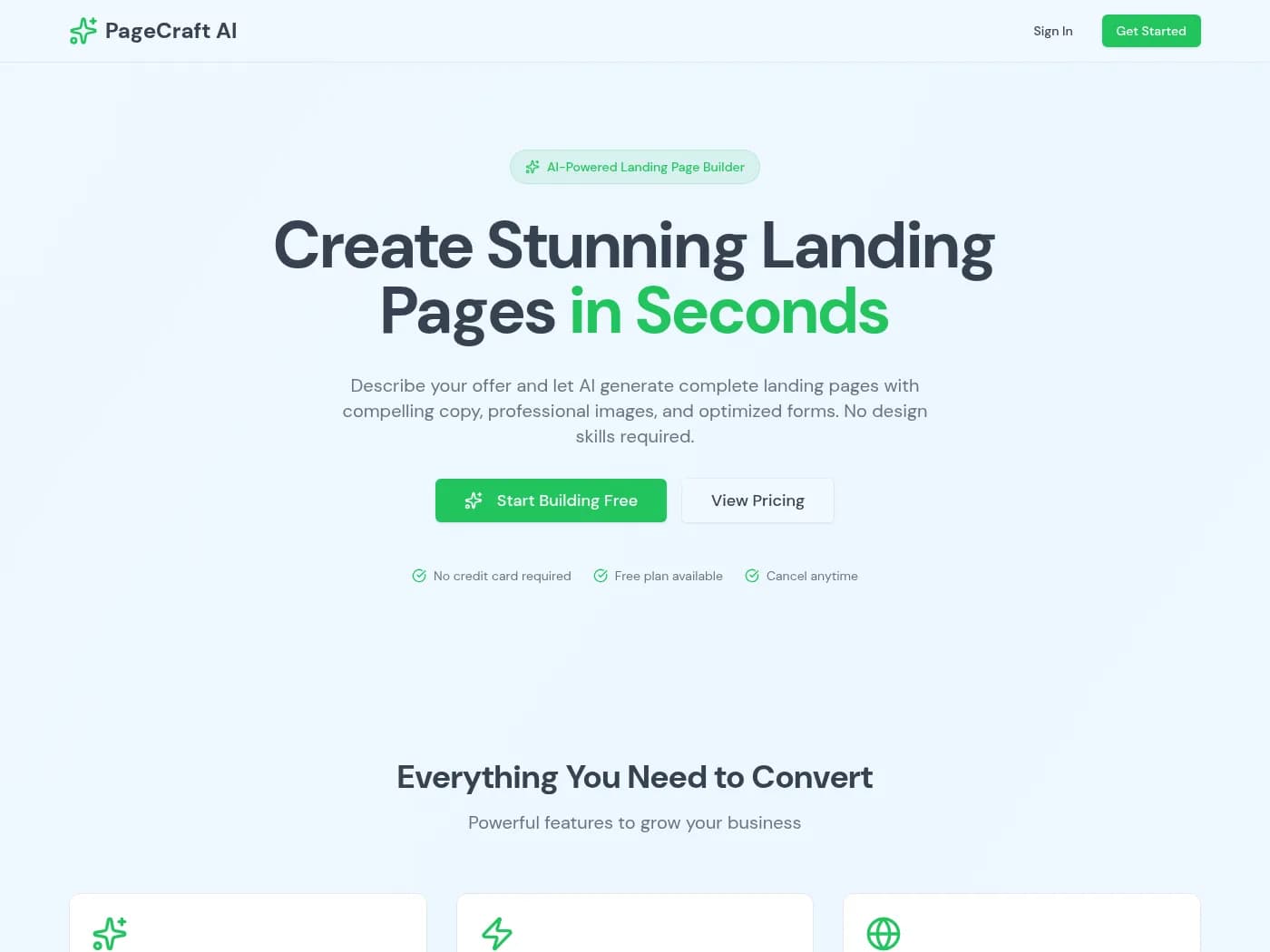 AI Landing Page Builder Platform