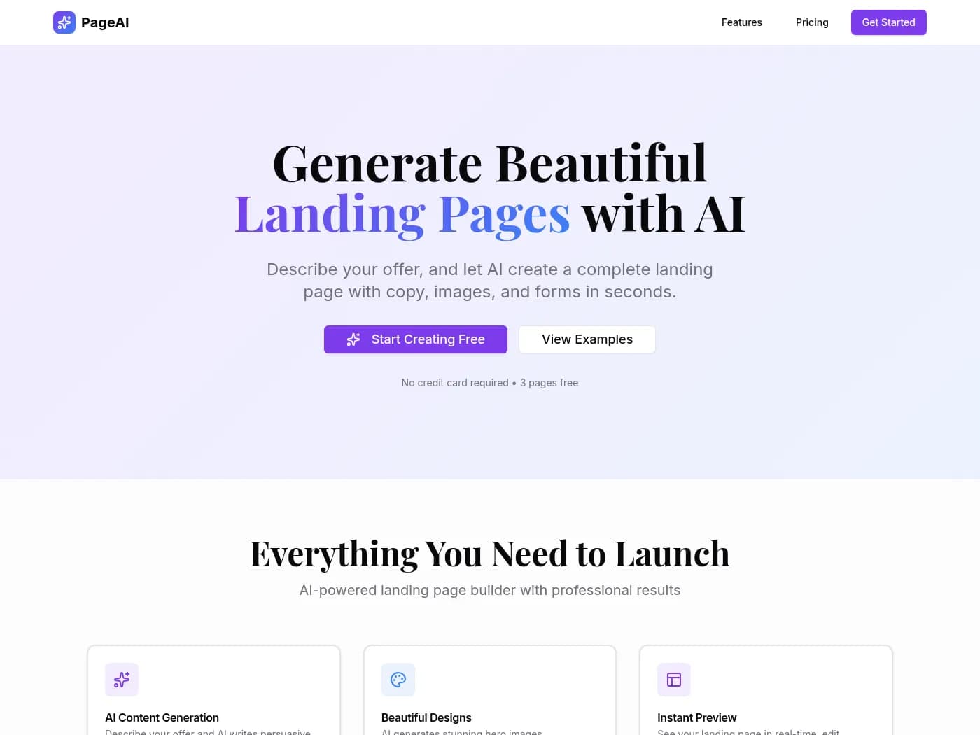 AI Landing Page Builder Platform