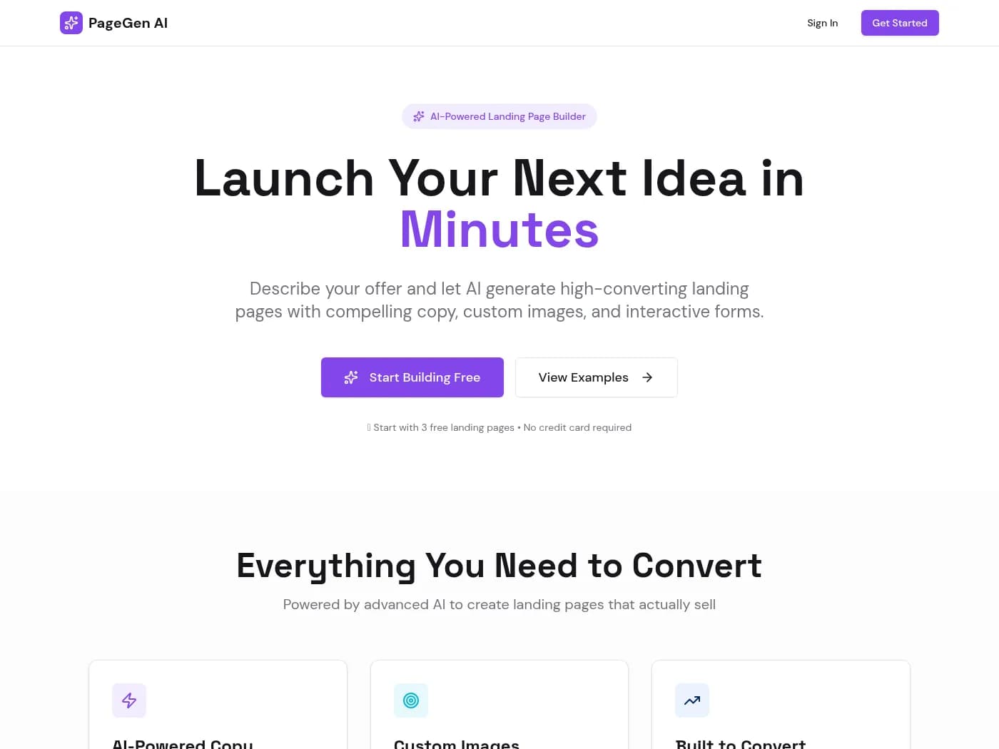 AI-Powered Landing Page Builder Platform