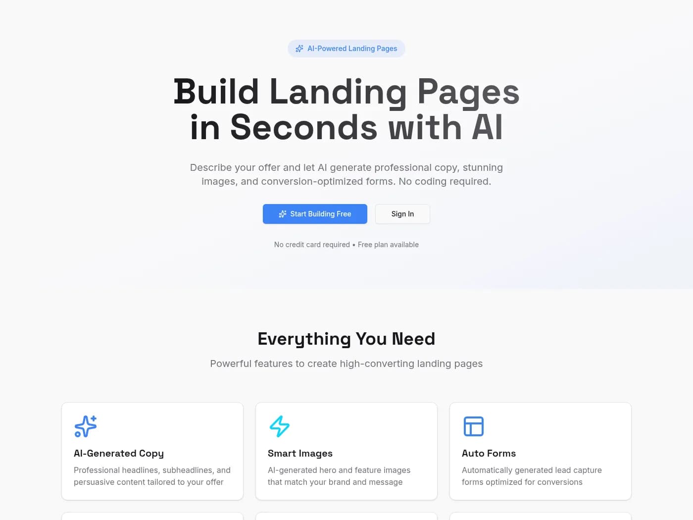 AI Landing Page Builder Platform