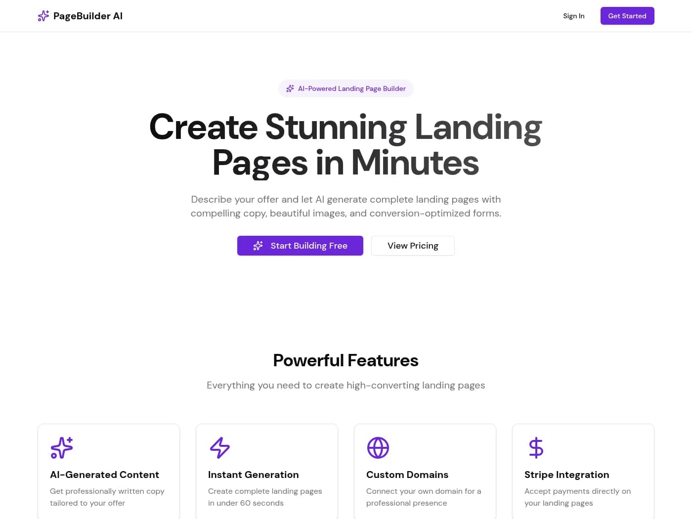AI Landing Page Builder Platform