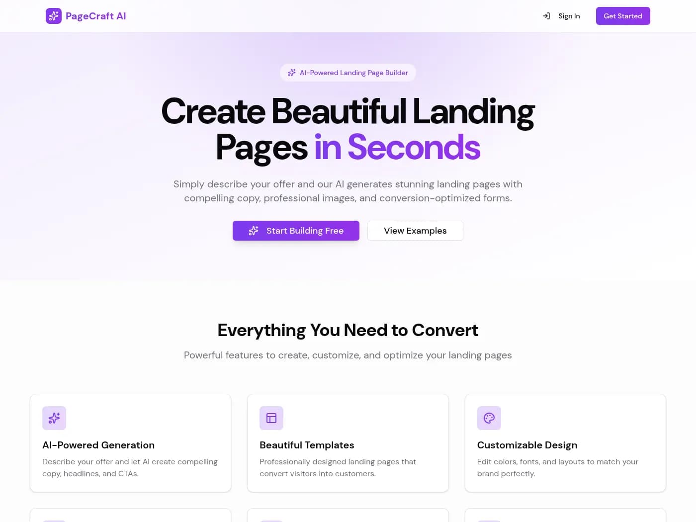 AI-Powered Landing Page Builder Platform