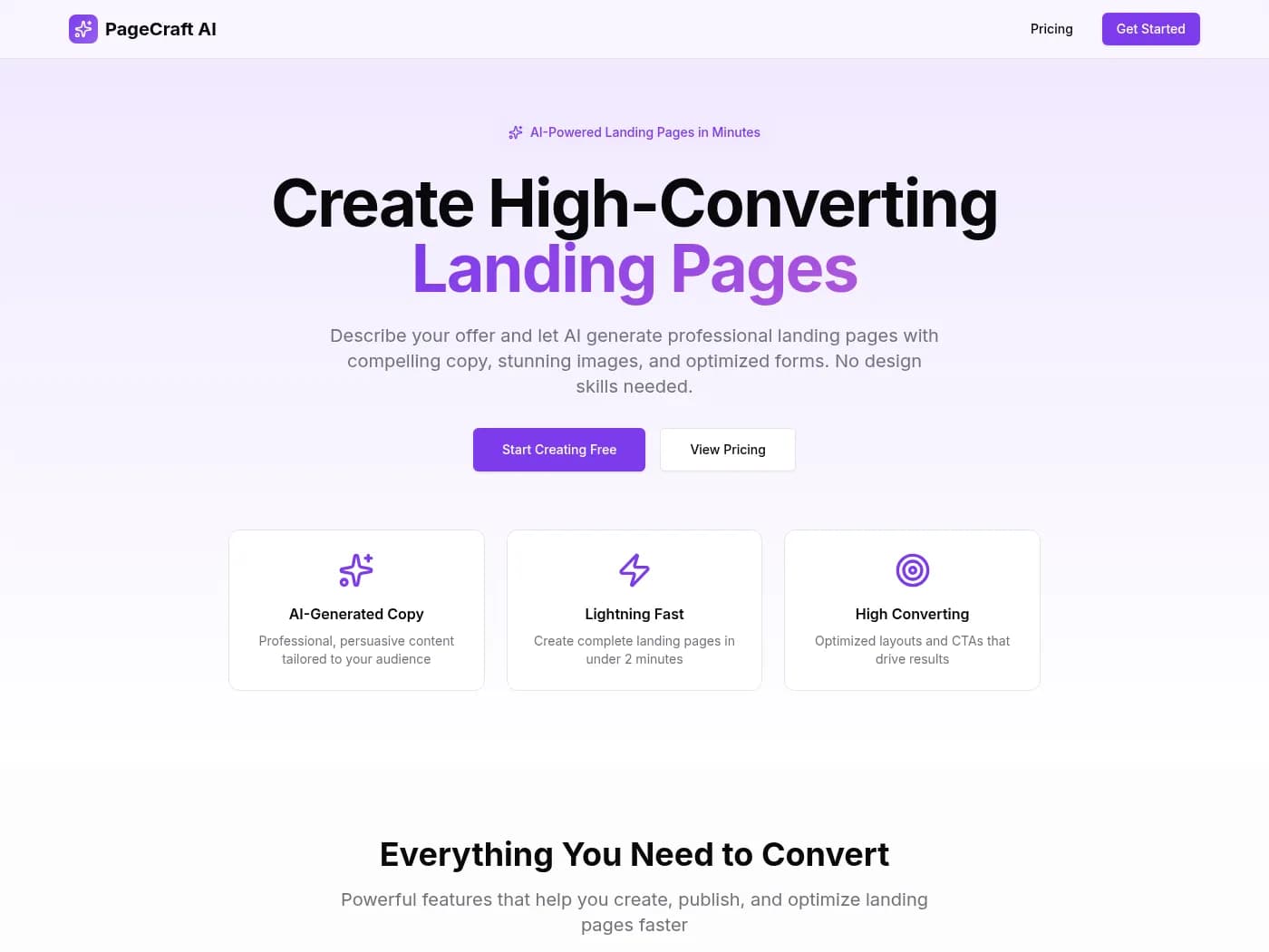 AI Landing Page Builder Platform