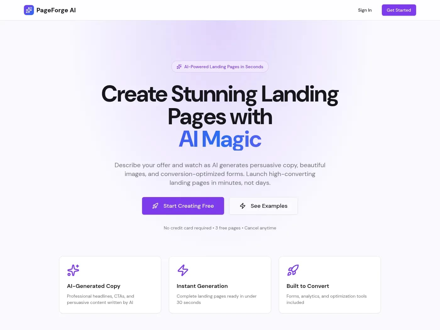 AI-Powered Landing Page Builder Platform