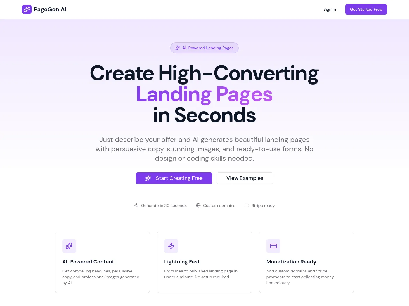 AI Landing Page Builder Platform