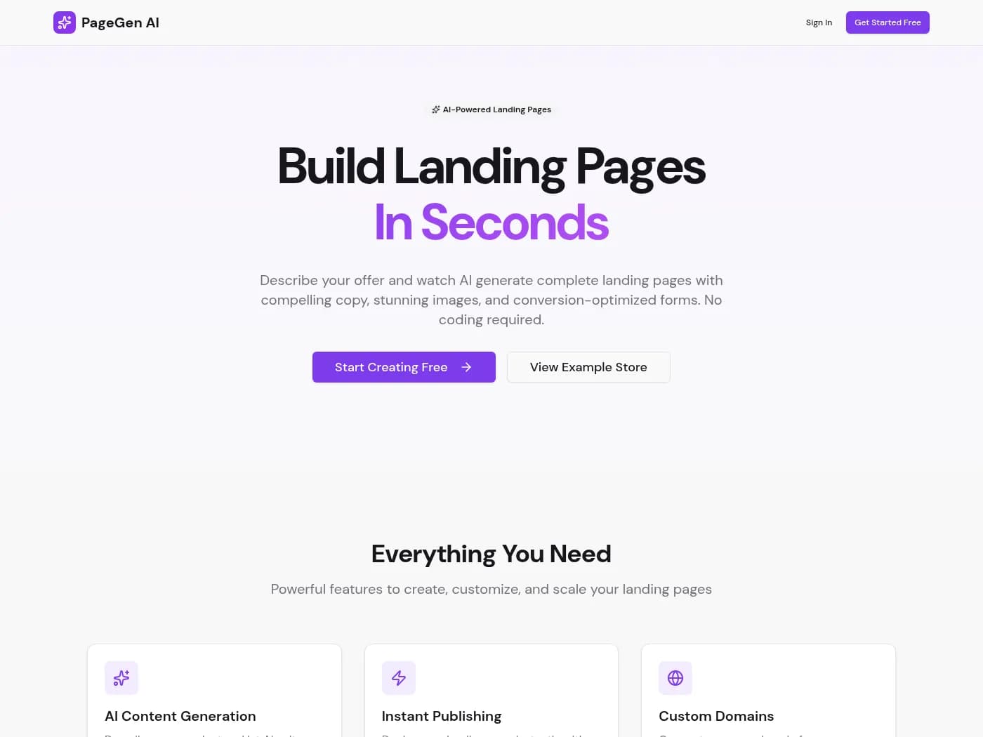 AI Landing Page Builder Platform