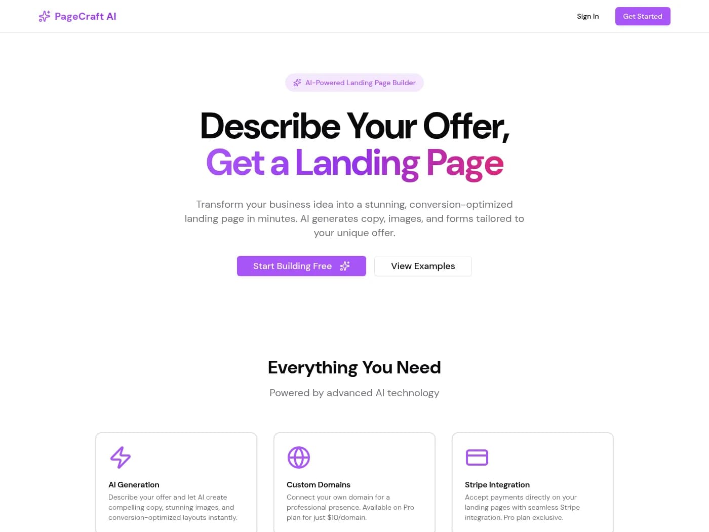 AI Landing Page Builder Platform