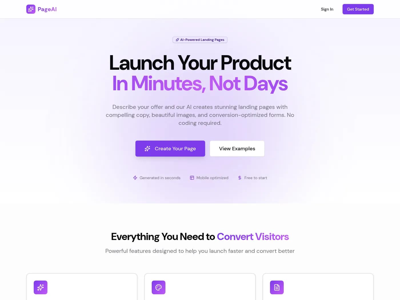 AI Landing Page Builder Platform