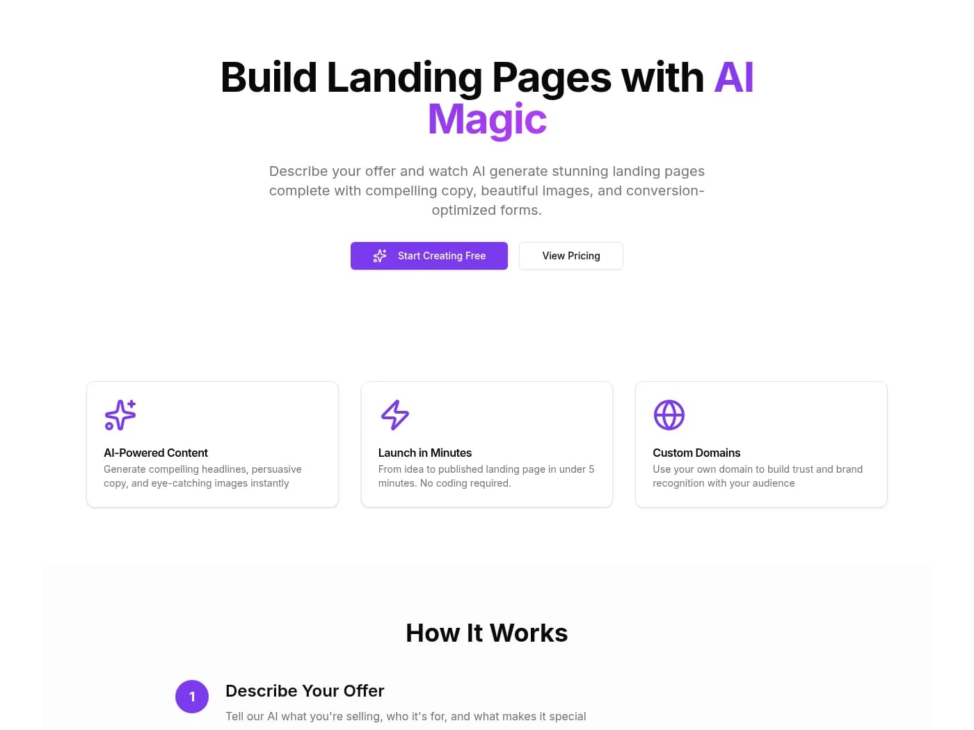 AI Landing Page Builder Platform