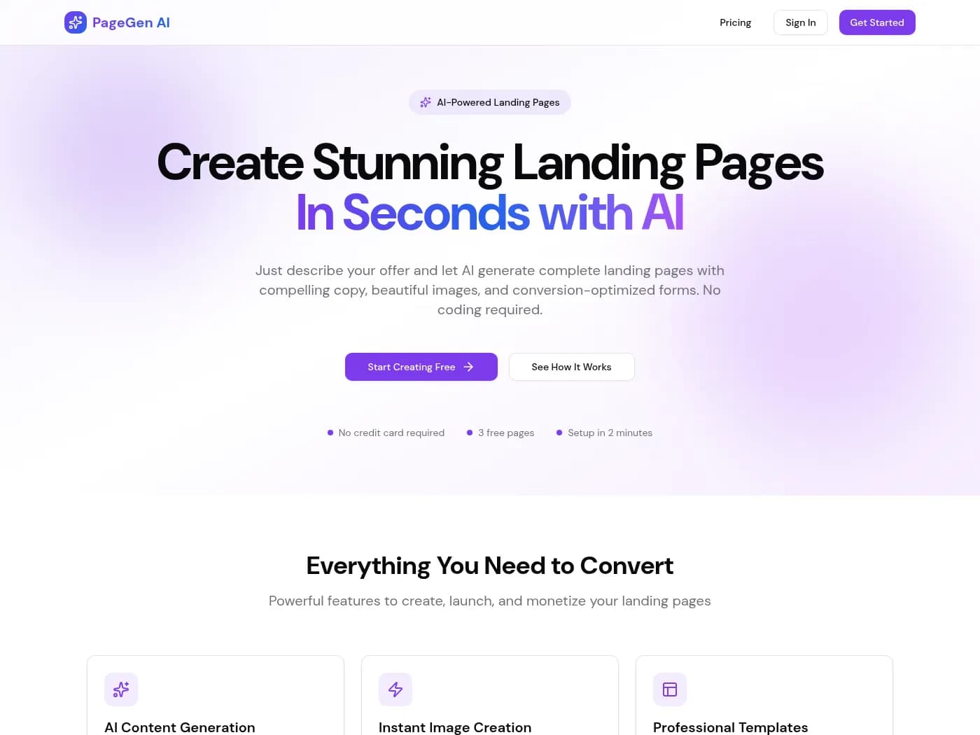 AI-Powered Landing Page Builder Platform