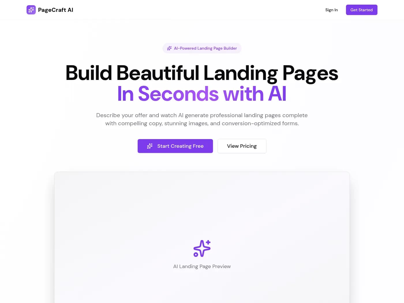 AI Landing Page Builder Platform