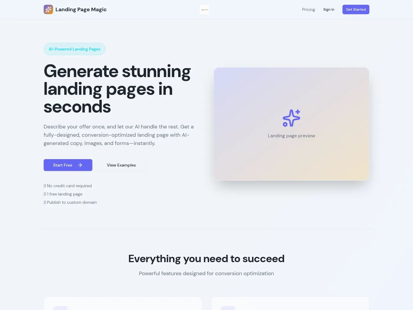AI Landing Page Builder Platform