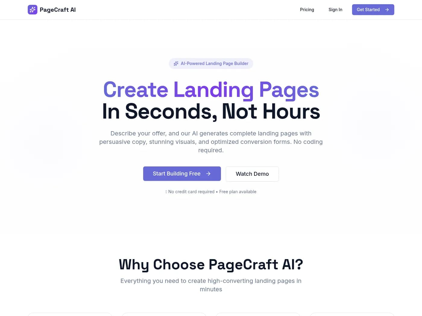 AI-Powered Landing Page Builder Platform