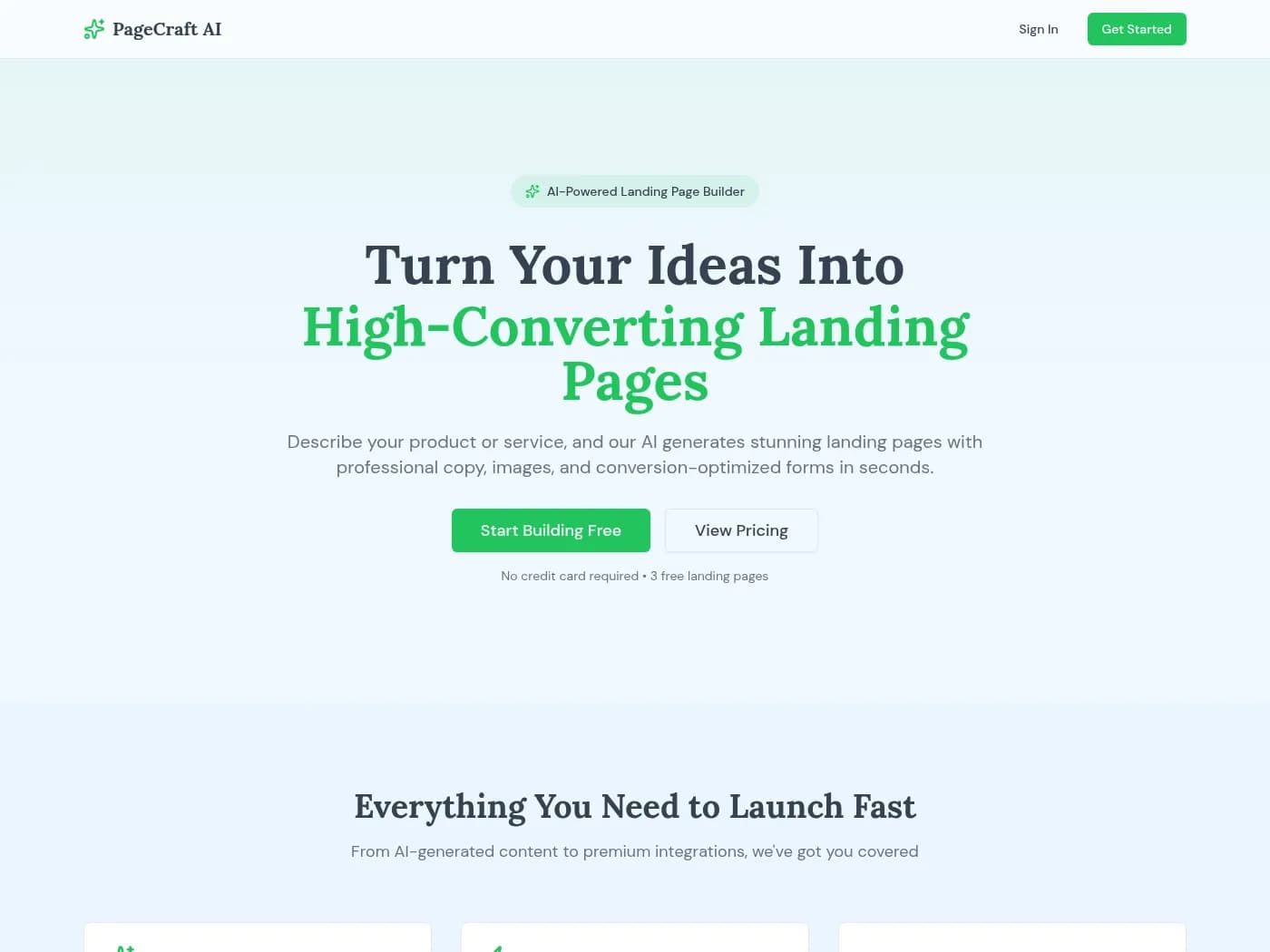 AI Landing Page Builder Platform