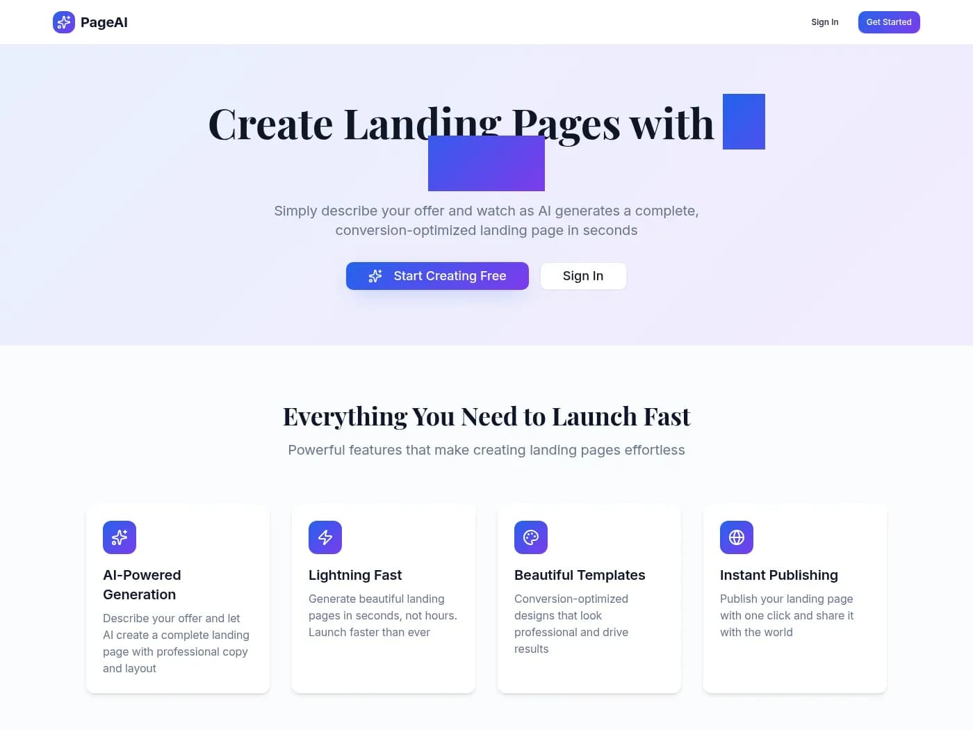 AI-Powered Landing Page Builder Platform