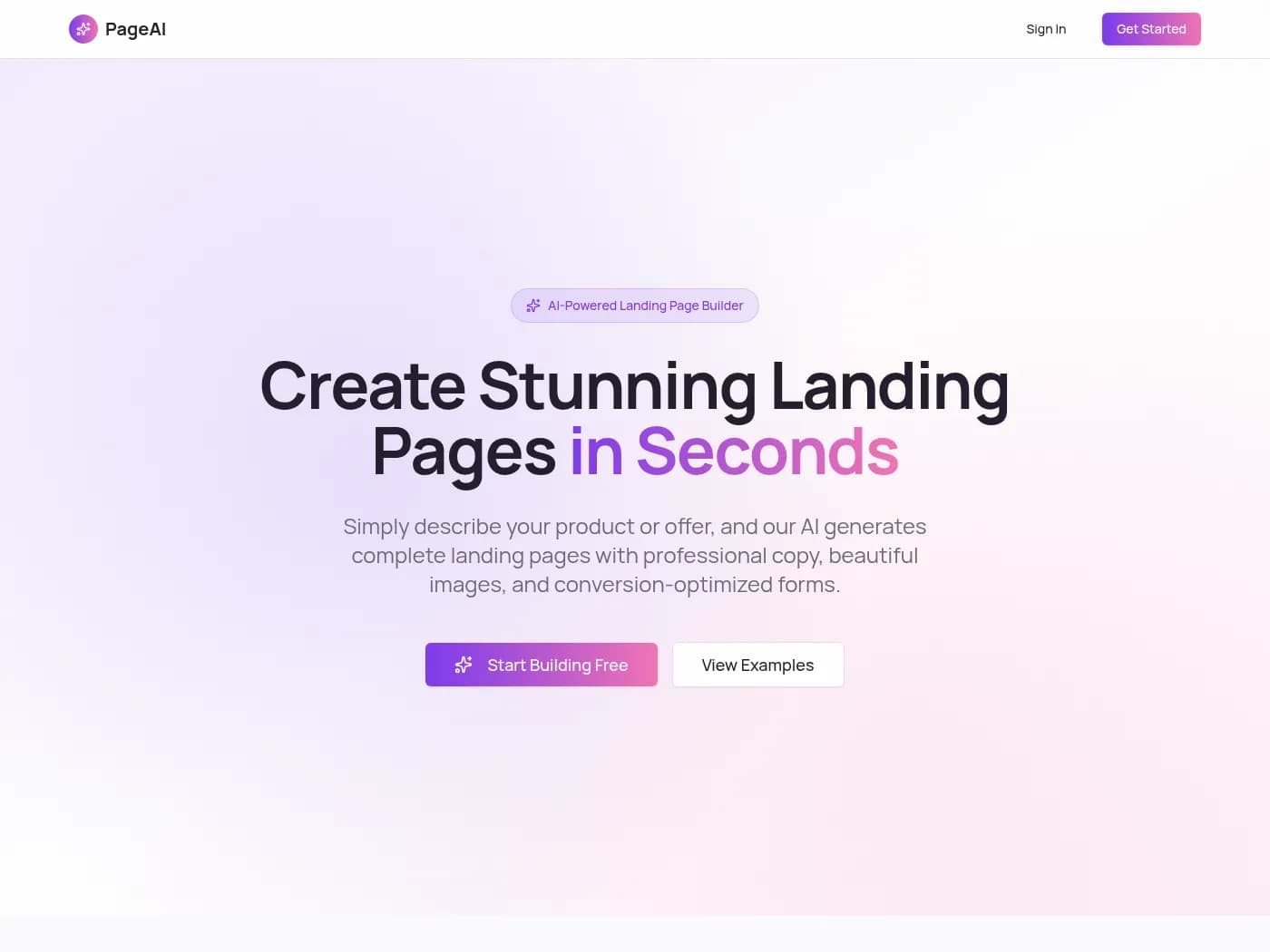 AI Landing Page Builder Platform