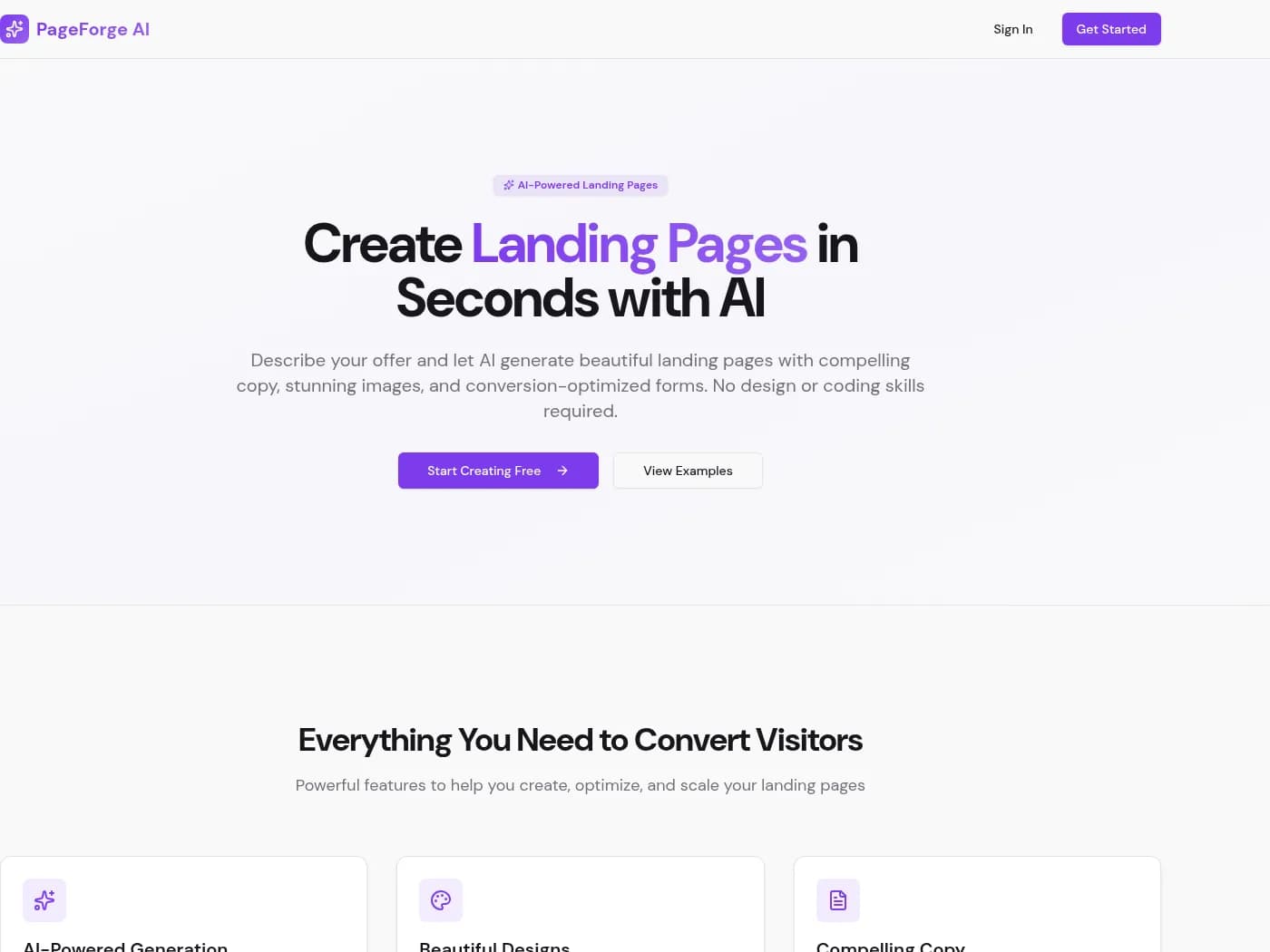 AI Landing Page Builder Platform