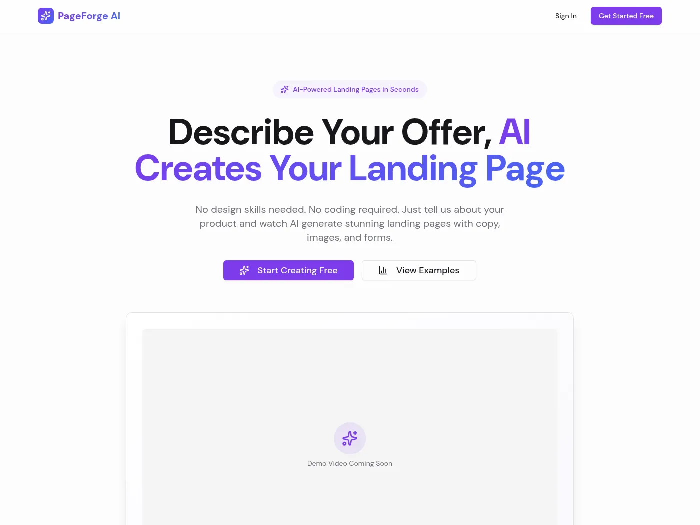 AI Landing Page Builder Platform
