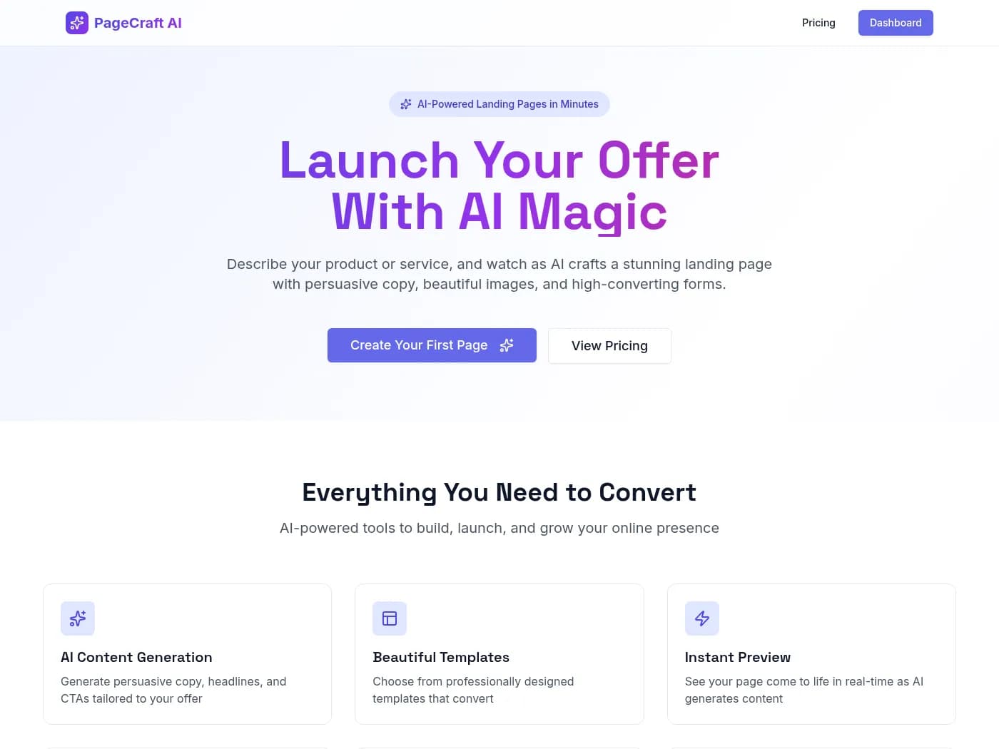 AI Landing Page Builder Platform